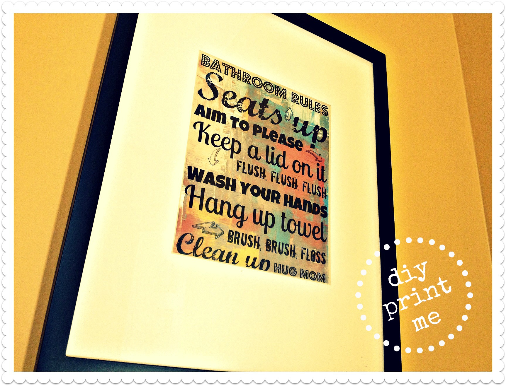 DIY Printable Bathroom Rules