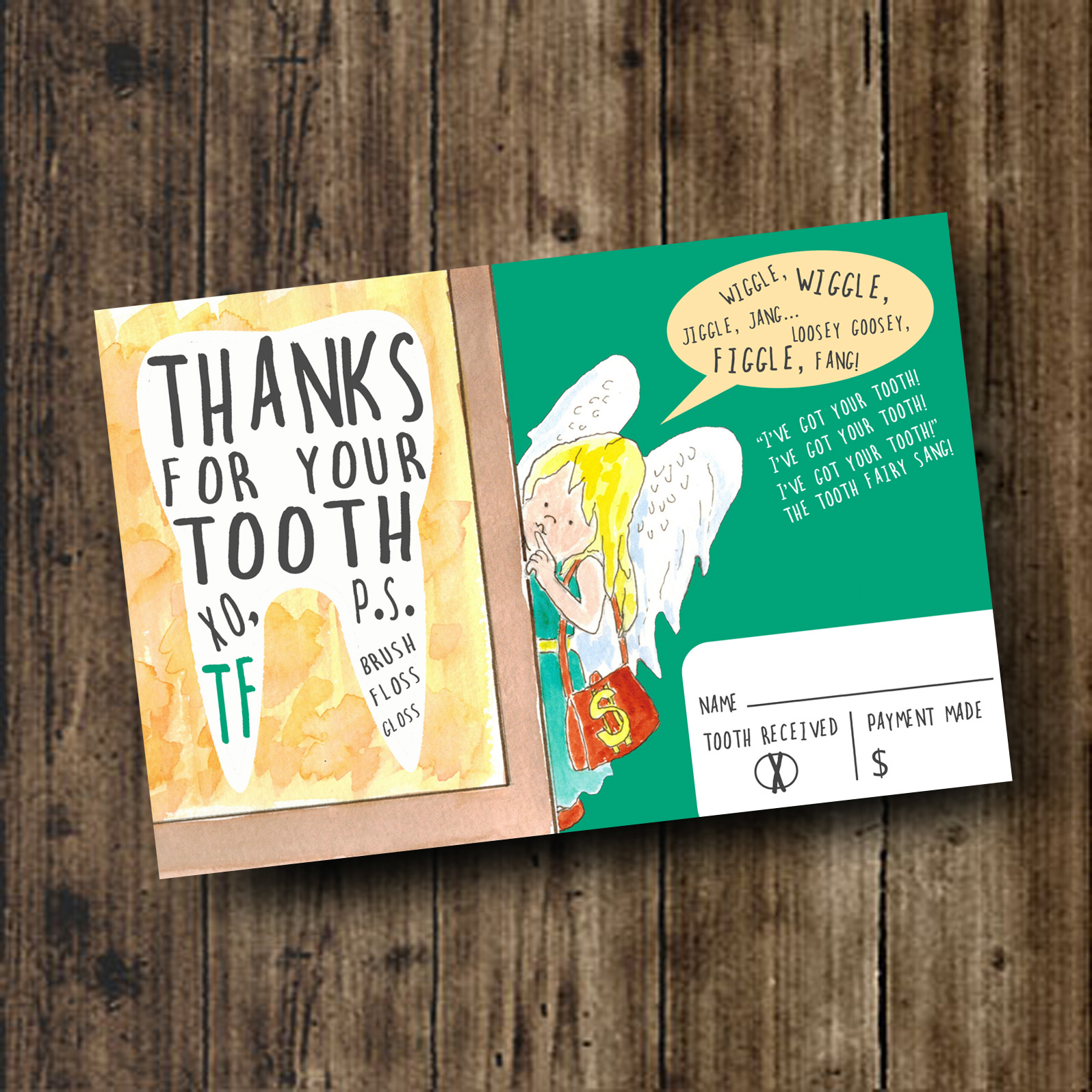 DIY Printable Tooth Fairy Thank You Card from the Children's Book "My ...