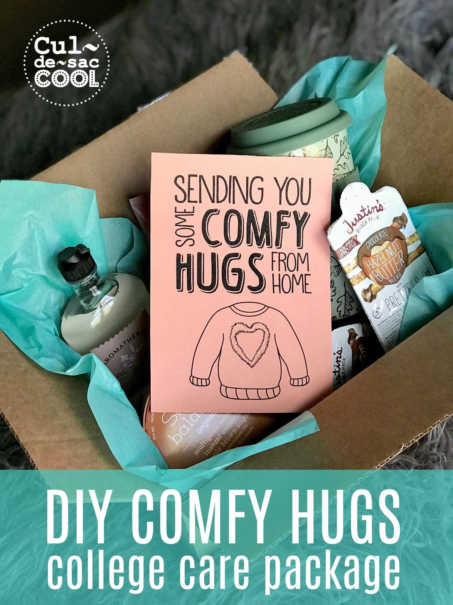 DIY Comfy Hugs College Care Package with Free Printable