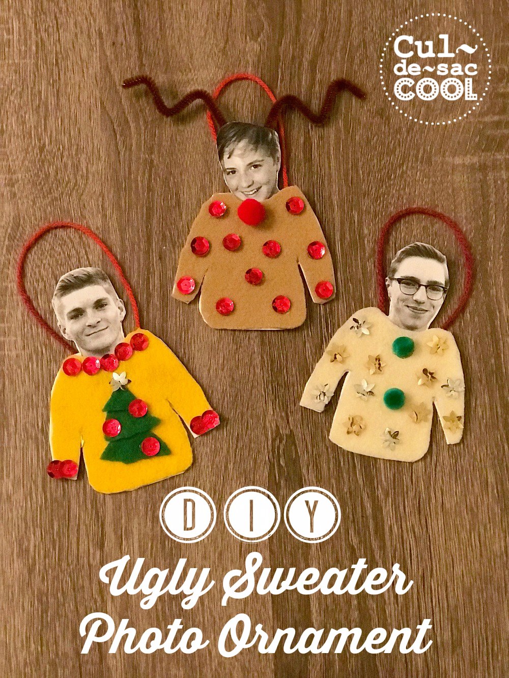 DIY Ugly Sweater Photo Ornament