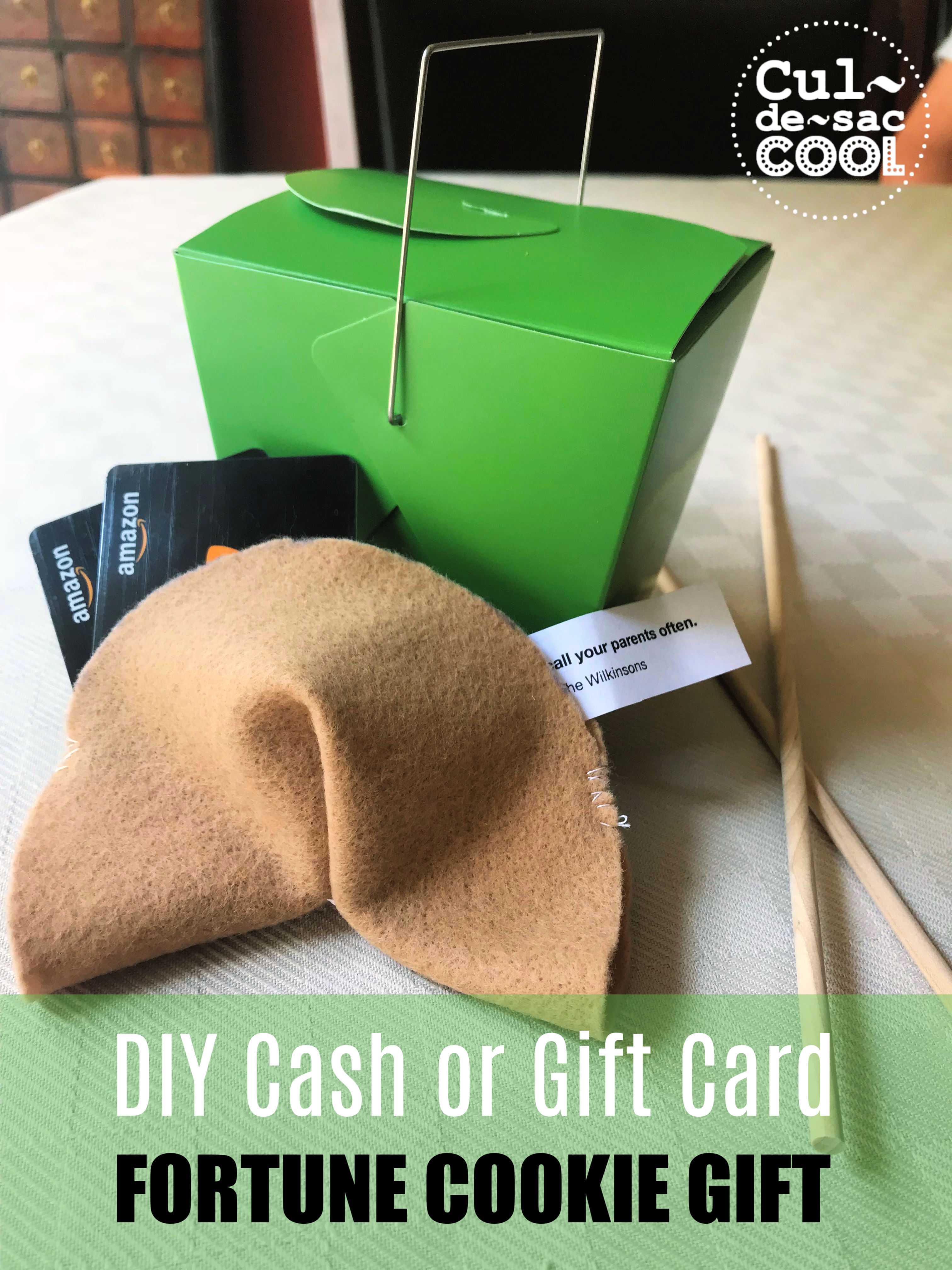 DIY Cash or Gift Card Fortune Cookie Gift
